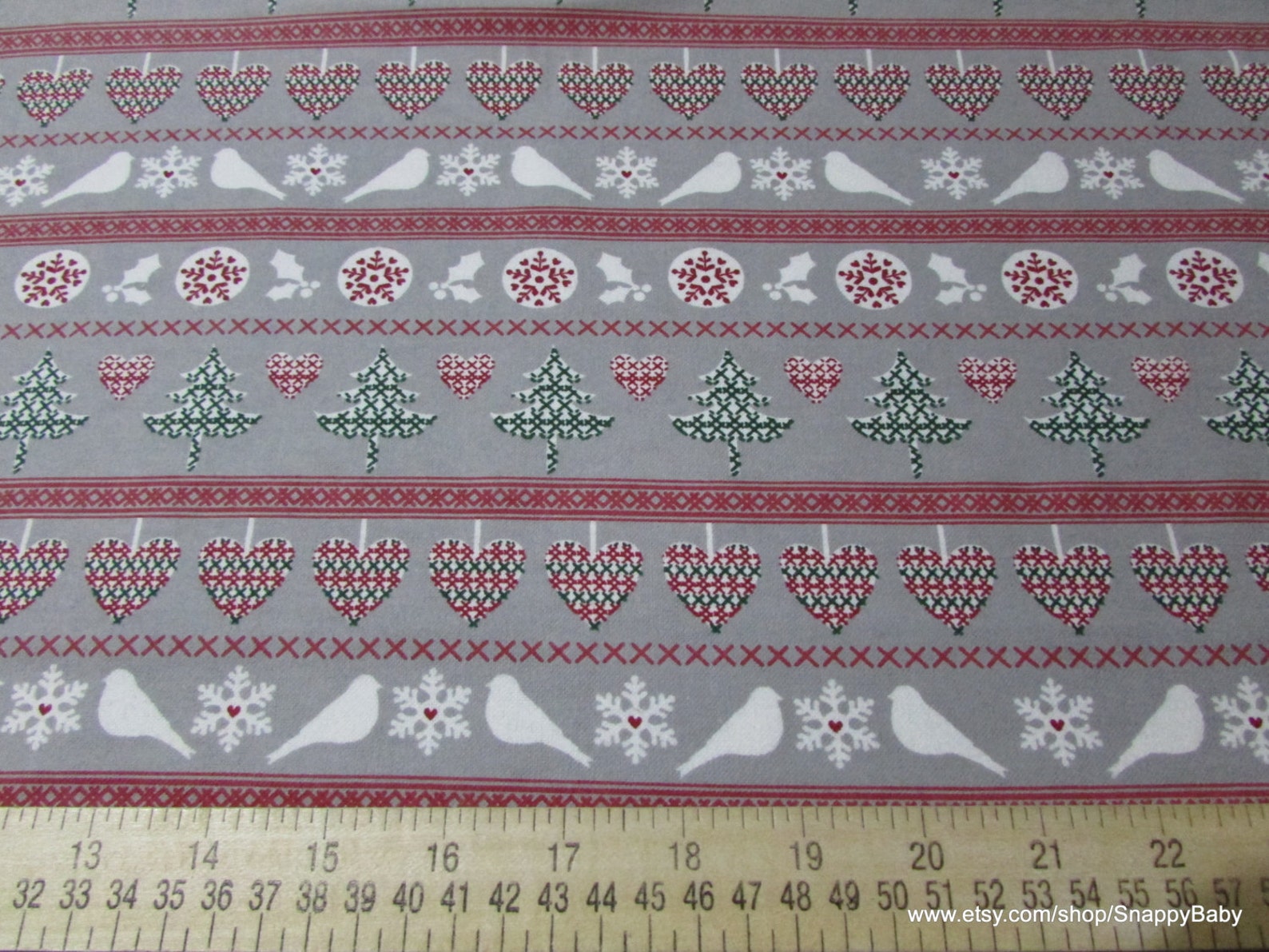 Christmas Flannel Fabric - Nature Winter Knit - by the Yard - 100% ...