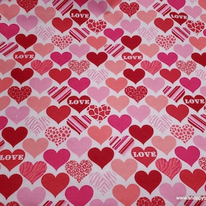 Flannel Fabric - Animal Print Hearts Love - by the Yard - 100% Cotton ...