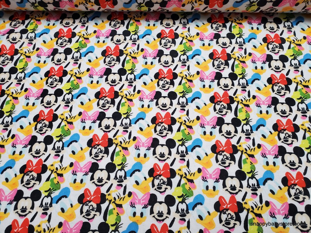 Character Flannel Fabric - Mickey Friends Packed - by the Yard - 100% ...