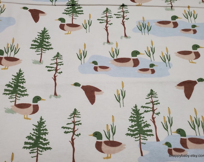 Flannel Fabric - Mallard Duck Ponds - by the Yard - 100% Cotton Flannel ...