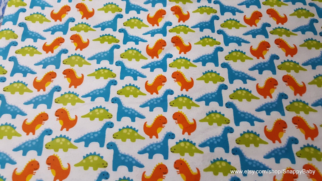 Flannel Fabric - Dinosaur Friends - by the Yard - 100% Cotton Flannel ...