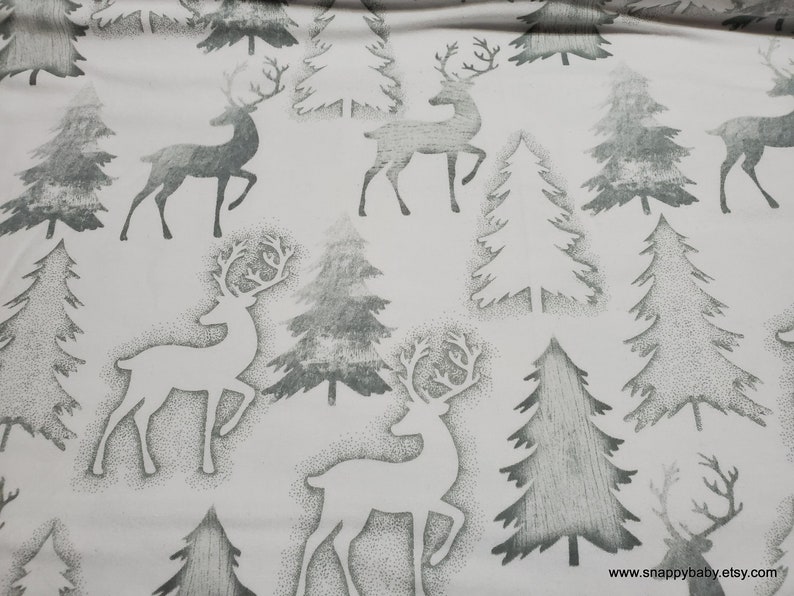 Flannel Fabric Deer and Trees Outline by the Yard 100% - Etsy