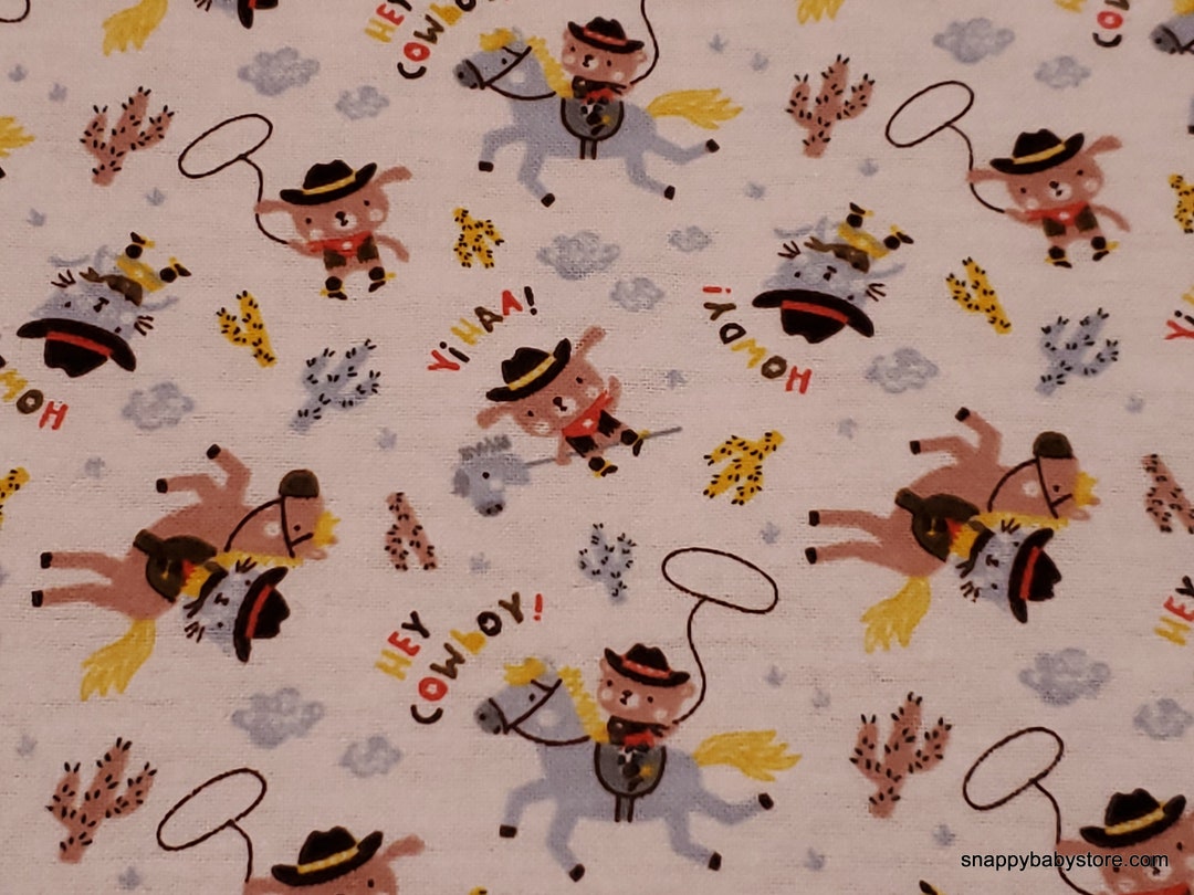 Flannel Fabric - Wild Wild West Howdy Hey Cowboy - by the Yard - 100% ...