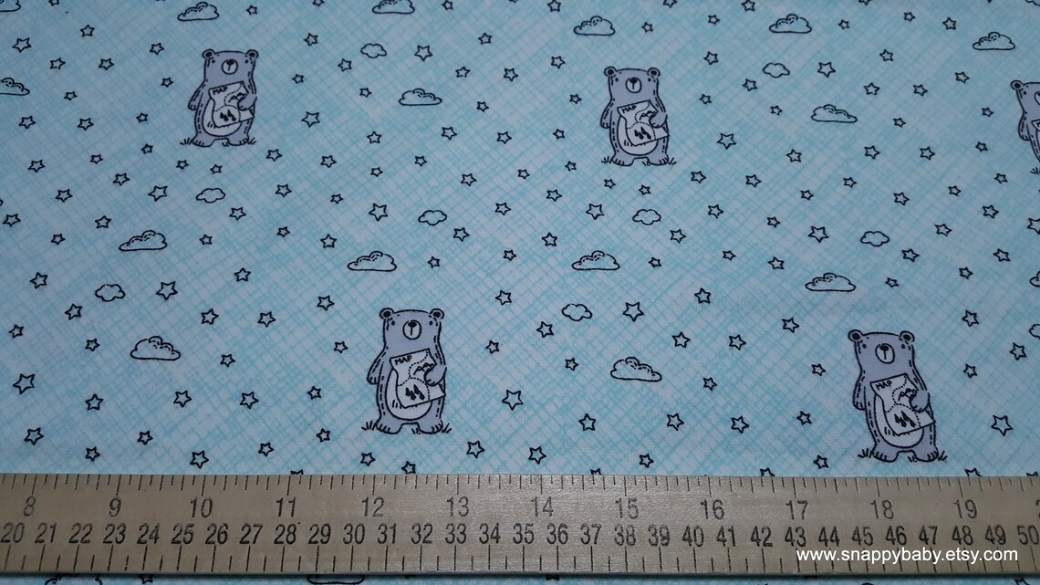 Flannel Fabric - Wild Mint Bear - by the Yard - 100% Cotton Flannel - Etsy