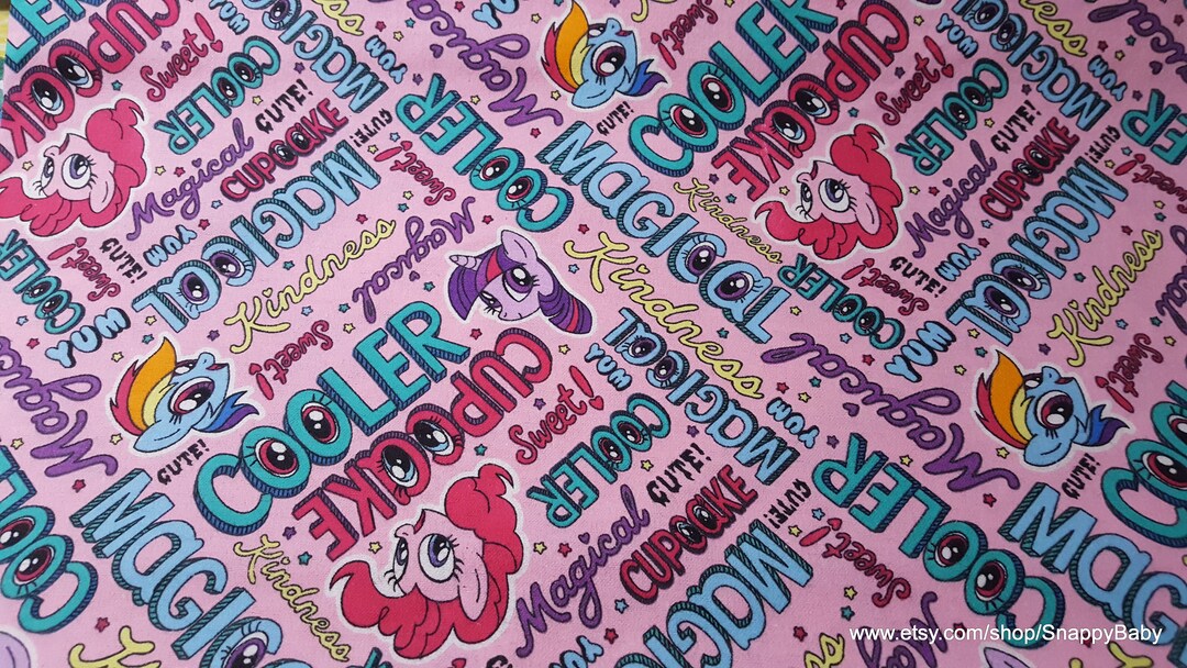 Character Flannel Fabric - My Little Pony Words - by the Yard - 100% ...