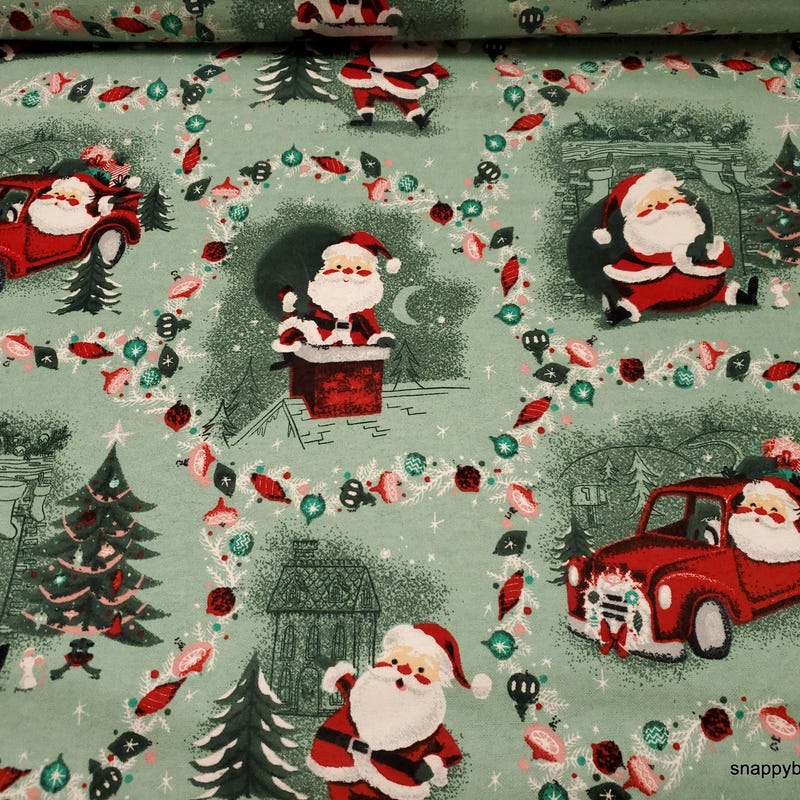 Christmas Flannel Fabric - Etsy