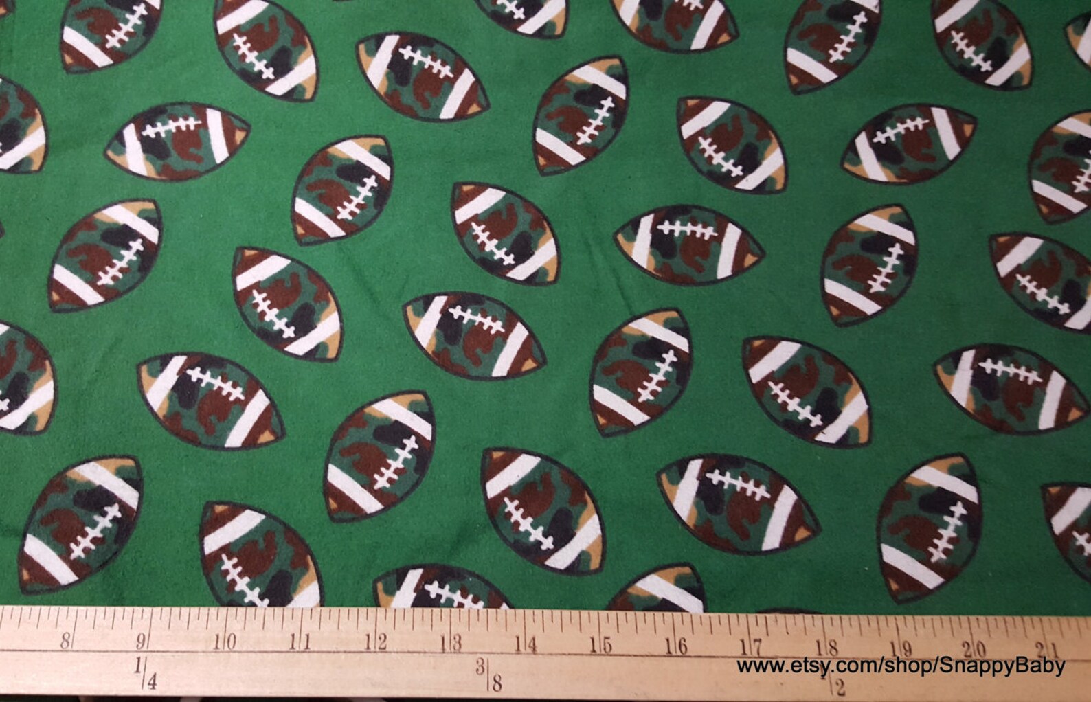 Flannel Fabric - Camo Football - by the Yard - 100% Cotton Flannel - Etsy