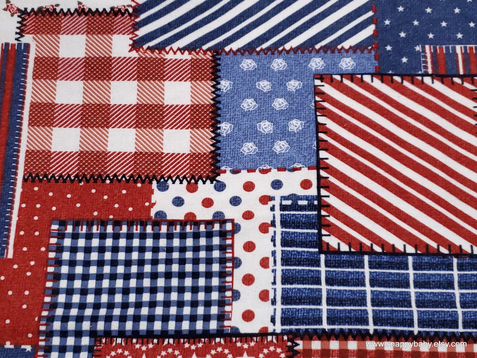 Flannel Fabric Americana Patch by the Yard 100% Cotton | Etsy