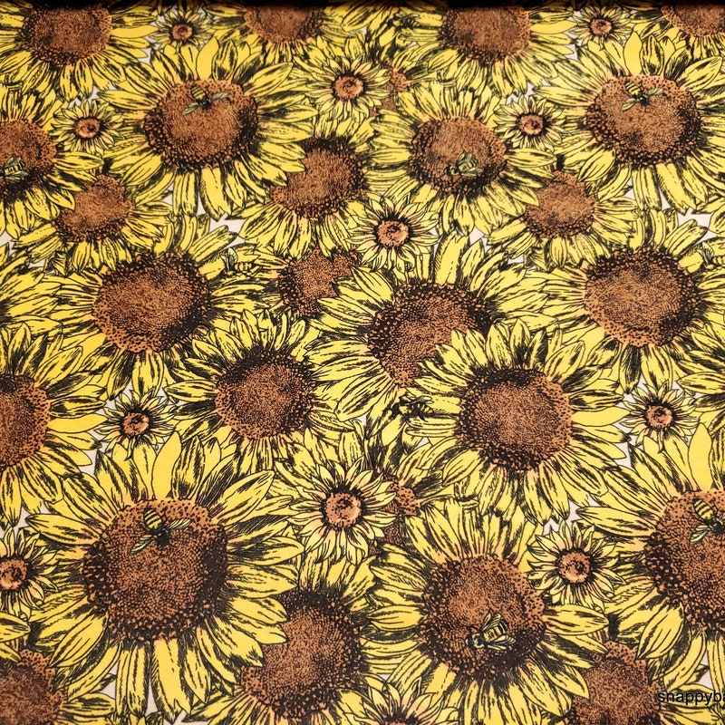 Sunflower Fabric - Etsy