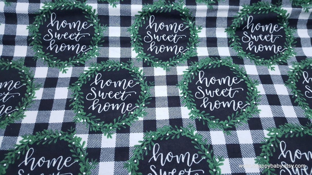 Flannel Fabric - Home Sweet Home - by the Yard - 100% Cotton Flannel - Etsy