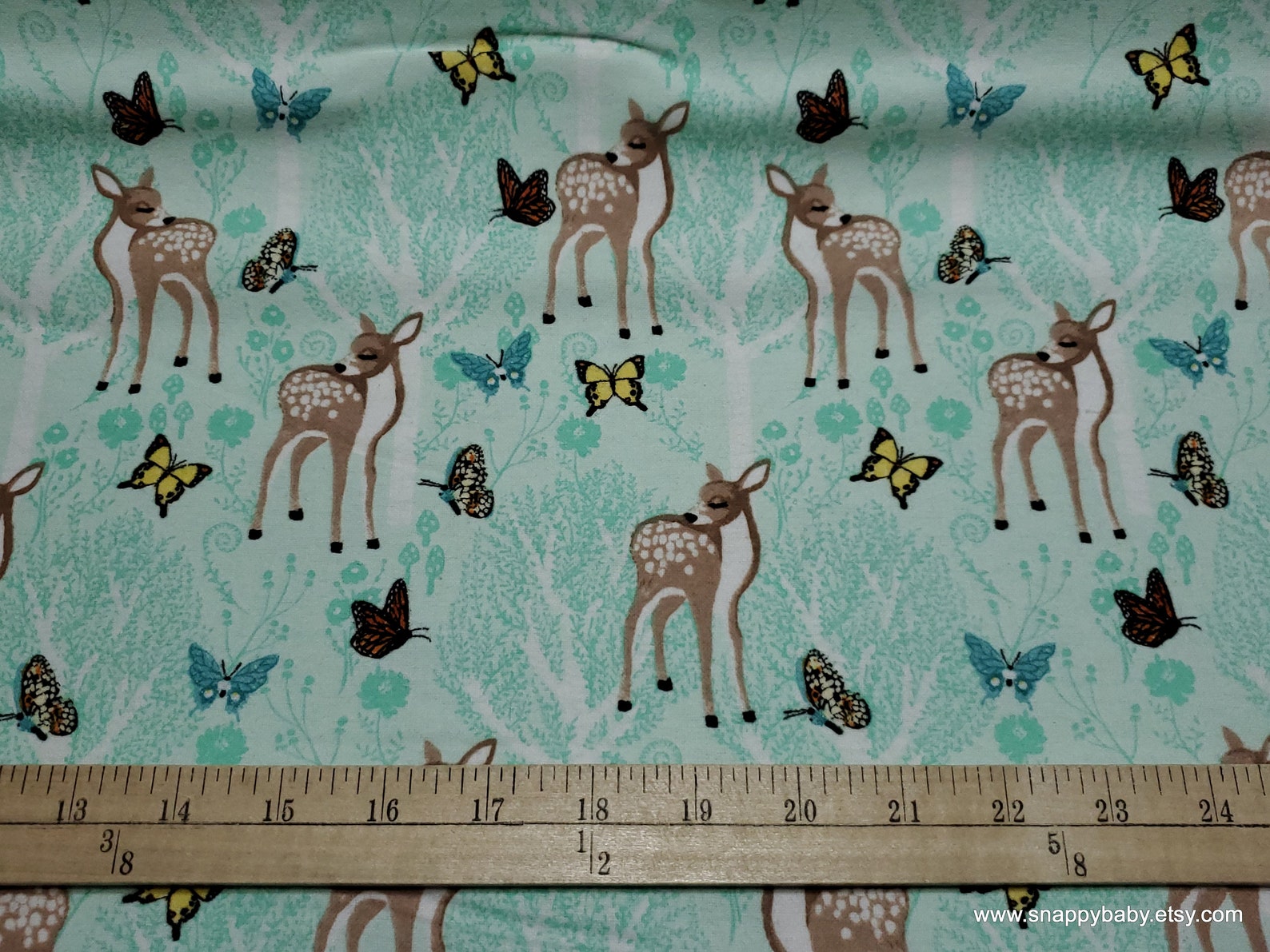 Flannel Fabric Springtime Deer by the Yard 100% Cotton | Etsy