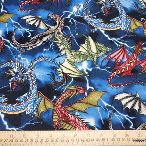 Flannel Fabric - Dragons Multi - by the Yard - 100% Cotton Flannel - Etsy