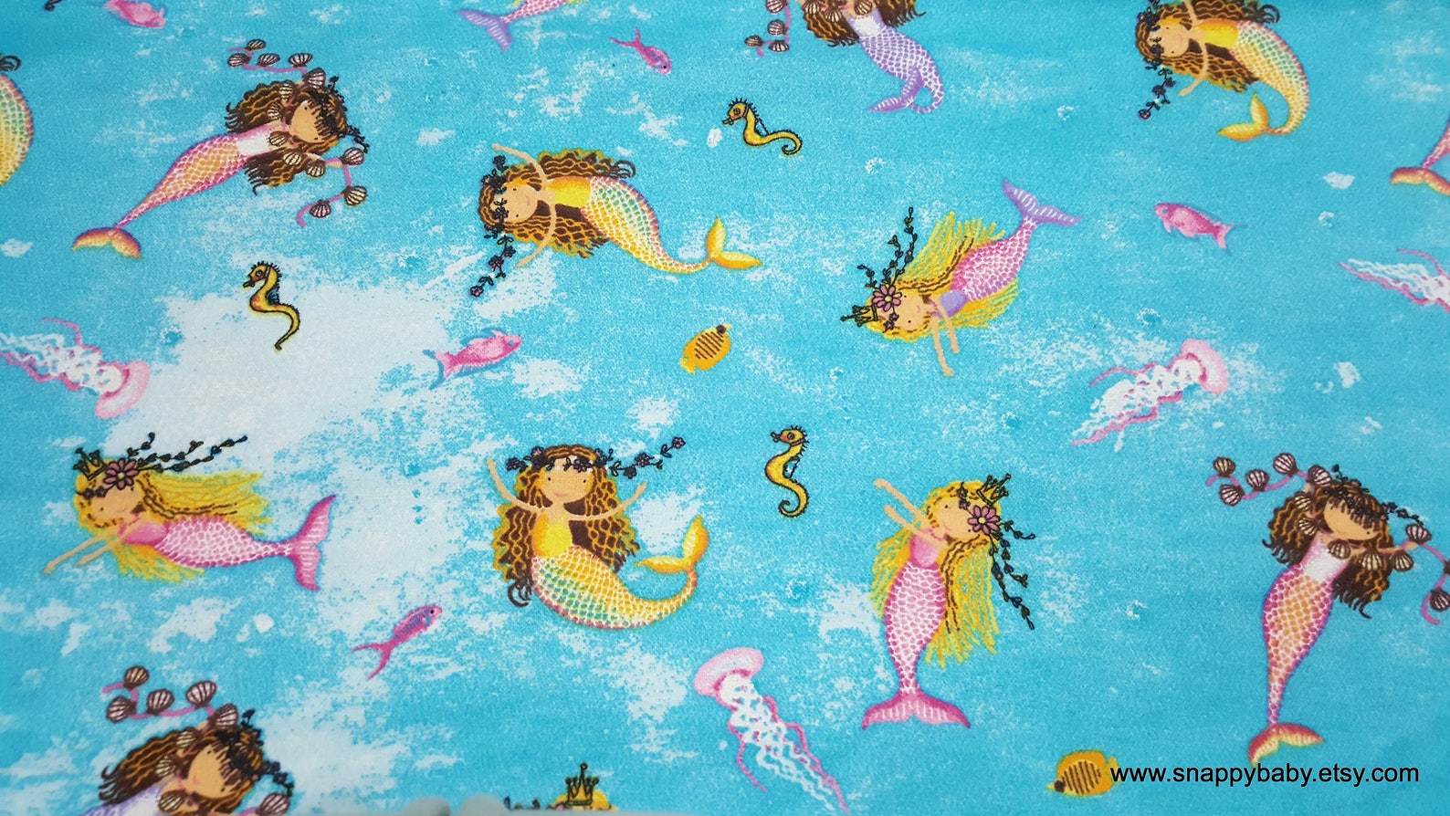 Flannel Fabric Ocean Mermaids by the Yard 100% Cotton - Etsy