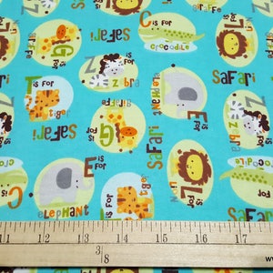 Flannel Fabric - Safari Alphabet - by the Yard - 100% Cotton Flannel - Etsy