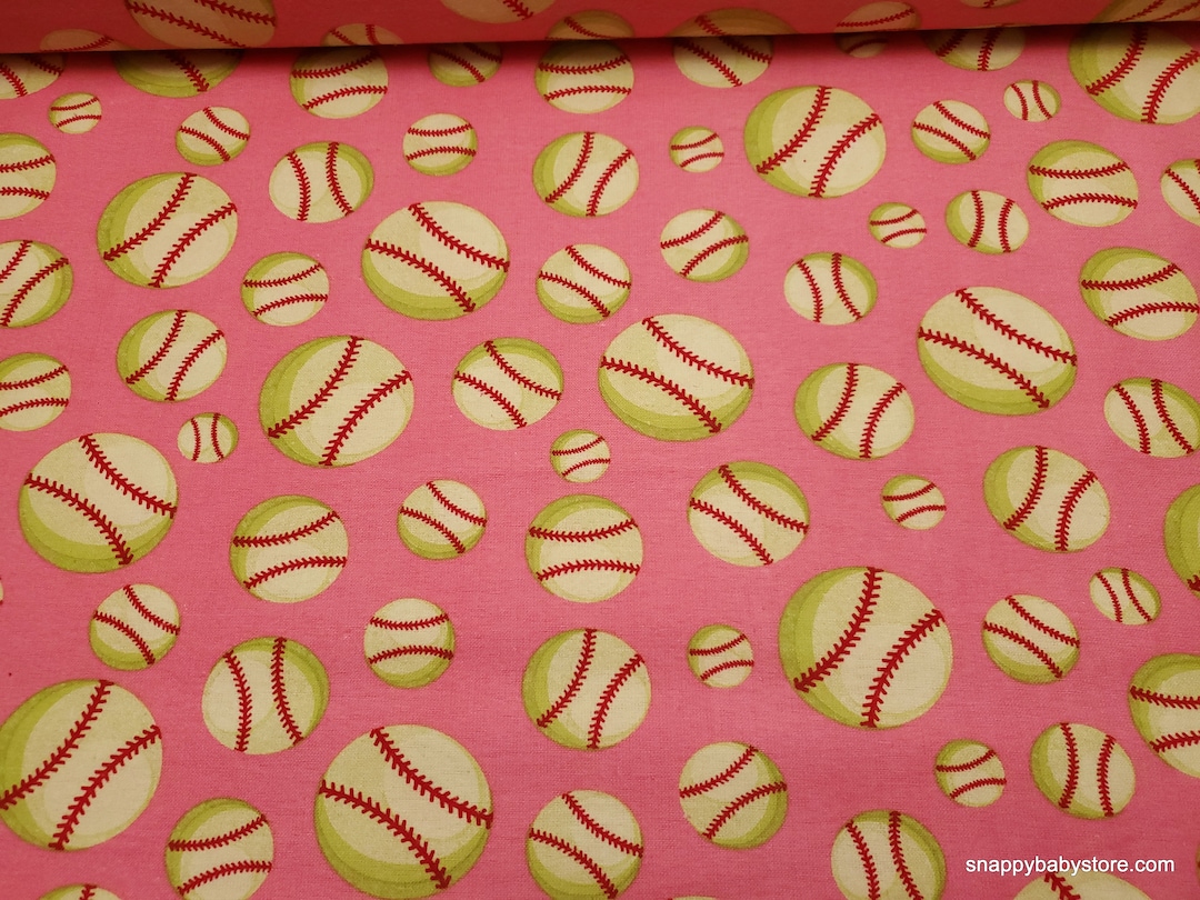 Flannel Fabric Softball Pink by the Yard 100% Cotton Flannel - Etsy