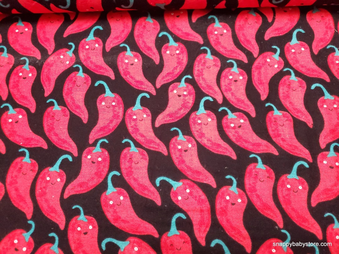 Flannel Fabric - Happy Peppers - by the Yard - 100% Cotton Flannel - Etsy