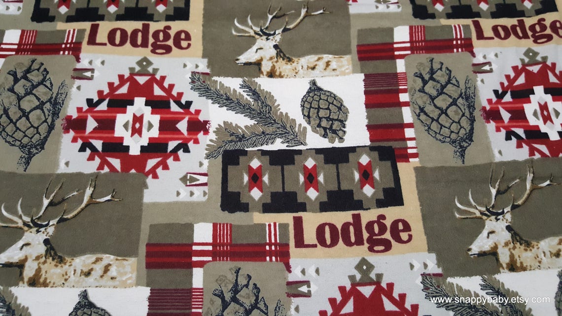 Flannel Fabric Red Aztec Lodge Patch by the Yard 100% - Etsy