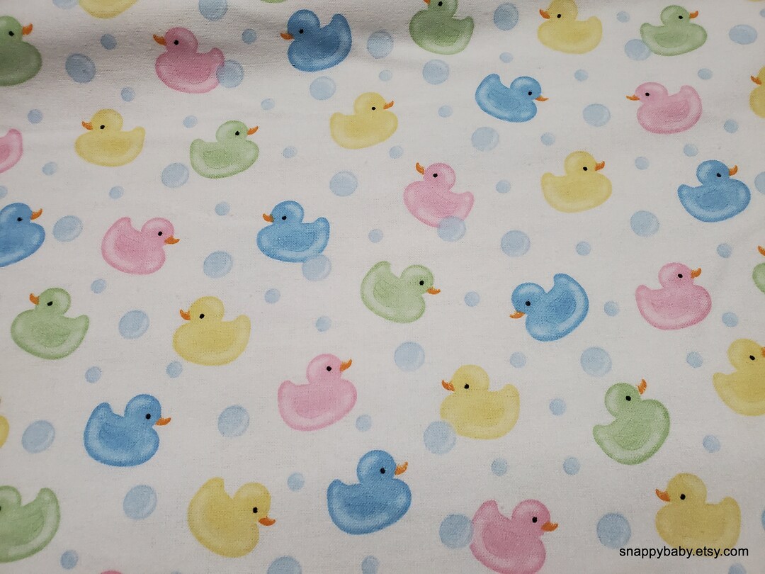 Flannel Fabric - Rubber Duck Colorful Pastel - by the Yard - 100% ...