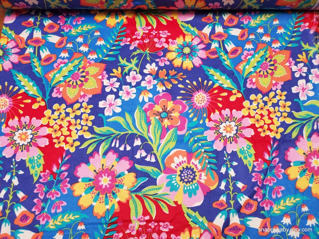 Flannel Fabric Large Floral Luxe by the Yard 70% Rayon, 30 Cotton Luxe ...