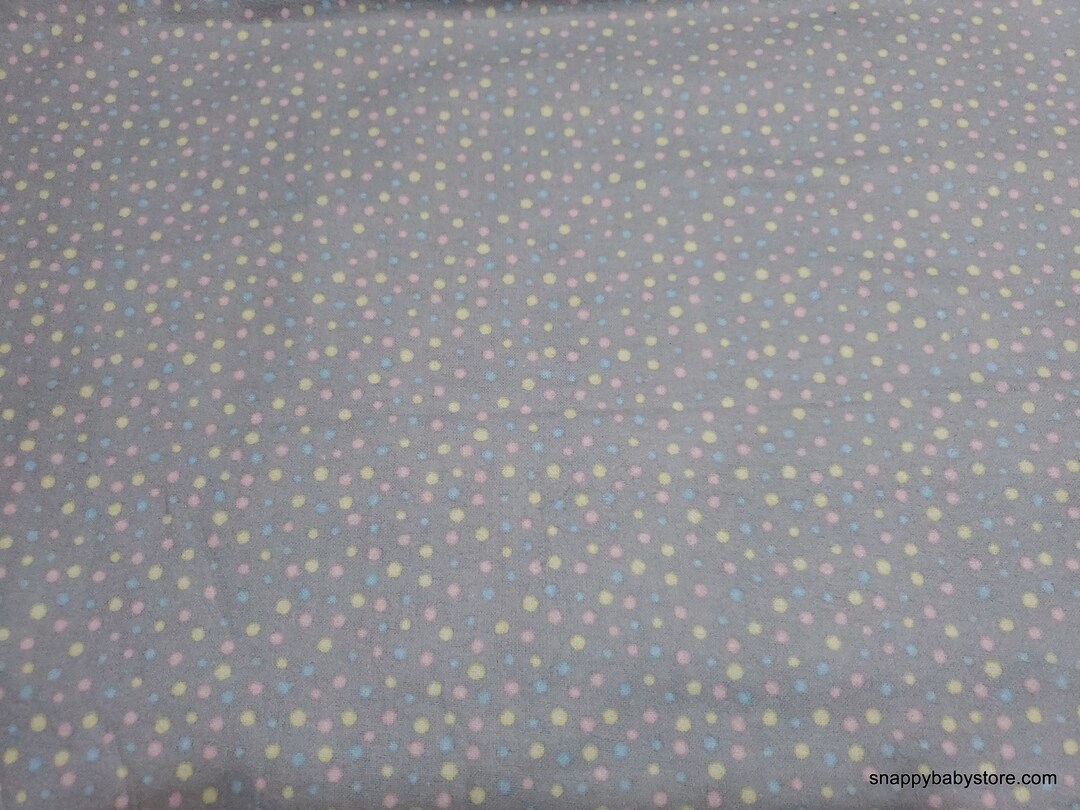 Flannel Fabric - Pastel Dots on Gray - by the Yard - 100% Cotton ...