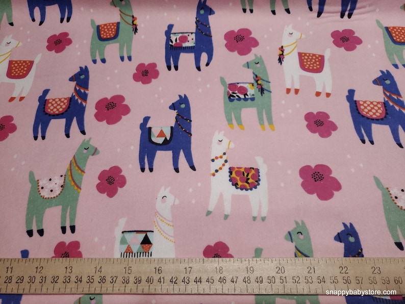 Flannel Fabric - Llamas on Pink - by the Yard - 100% Cotton Flannel - Etsy