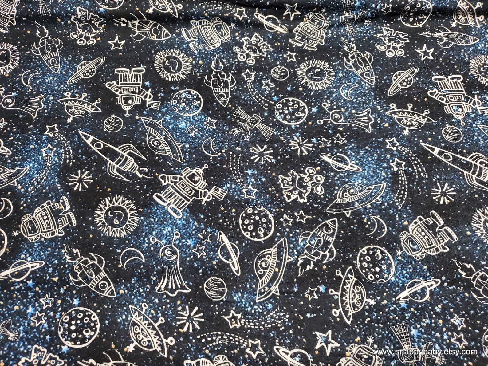 Flannel Fabric - Sketch Astro - by the Yard - 100% Cotton Flannel - Etsy