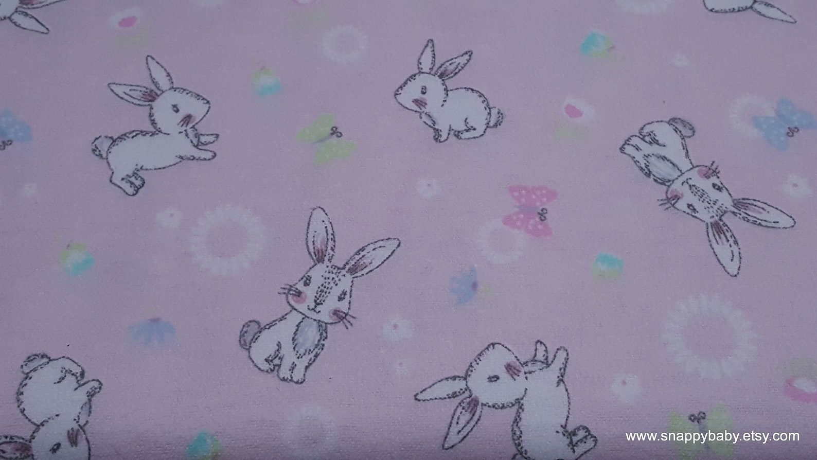 Flannel Fabric Bunny Pink Print by the Yard 100% Cotton - Etsy