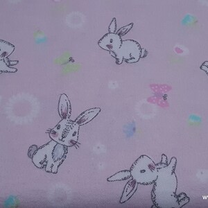 Flannel Fabric - Bunny Pink Print - by the Yard - 100% Cotton Flannel ...