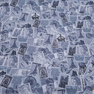 Flannel Fabric - Assorted Postage - by the Yard - 100% Cotton Flannel ...