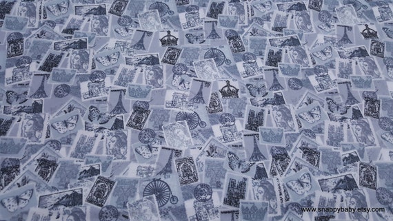 Flannel Fabric Assorted Postage By the yard 100% Cotton | Etsy