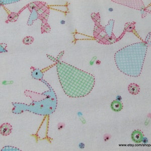 Flannel Fabric - Storks - by the Yard - 100% Cotton Flannel - Etsy