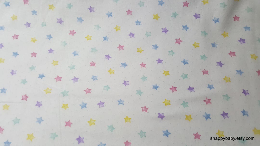 Flannel Fabric - Pastel Stars - by the Yard - 100% Cotton Flannel - Etsy