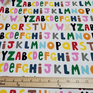 Flannel Fabric - Alphabet Letters in Line - by the Yard - 100% Cotton ...