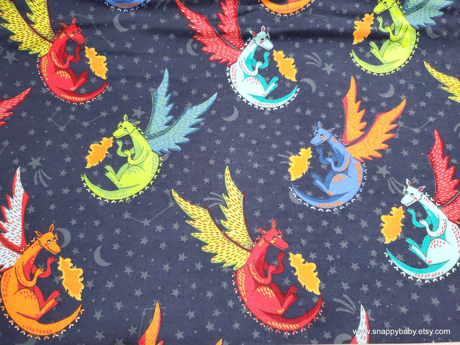 Flannel Fabric Fire Breathing Dragons by the Yard 100% - Etsy