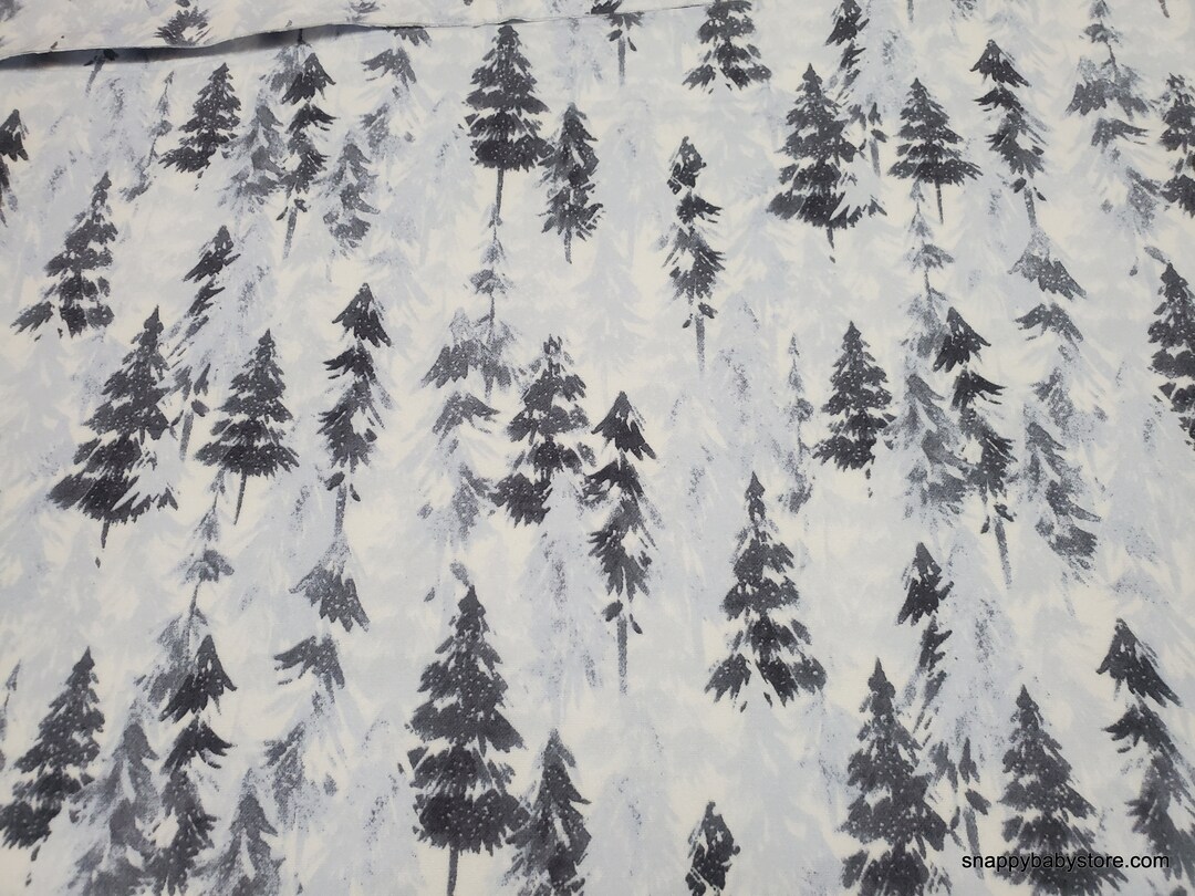 Flannel Fabric - Pine Trees Blue Pines - by the Yard - 100% Cotton ...