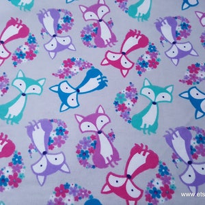 Flannel Fabric - Floral Tail Fox - by the Yard - 100% Cotton Flannel - Etsy