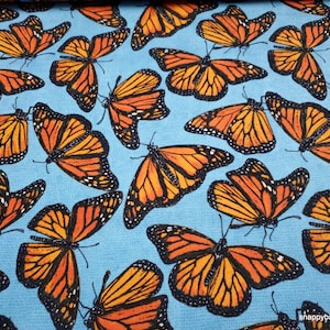Monarch Butterfly Fabric Monarch Butterflies by Littlearrowdesign Blue ...