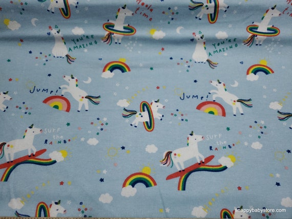 Flannel Fabric Surf the Rainbow by the Yard 100% Cotton | Etsy