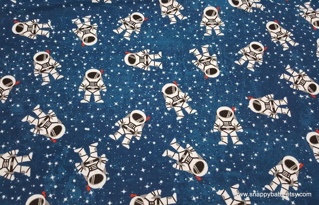 Flannel Fabric Astronaut in Space by the Yard 100% Cotton Flannel - Etsy