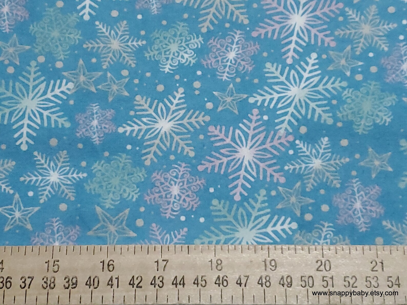 Christmas Flannel Fabric Snowflakes Blue Purple Teal By | Etsy