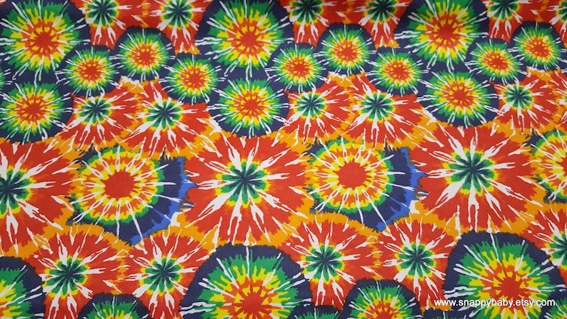 Flannel Fabric - Classic Circle Tie Dye - by the Yard - 100% Cotton ...