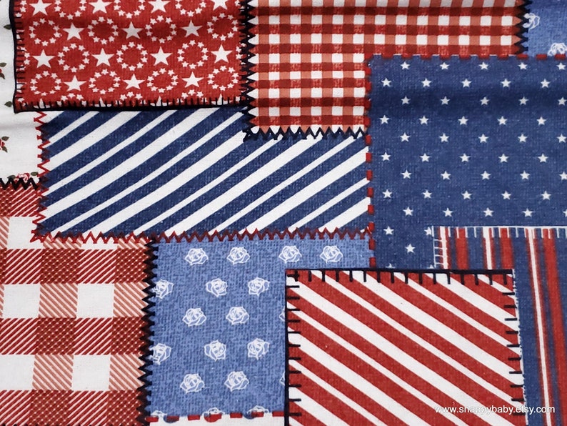 Flannel Fabric Americana Patch by the Yard 100% Cotton | Etsy