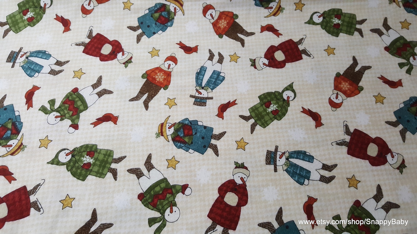 Christmas Flannel Fabric Winter Folk Premium by the Yard | Etsy