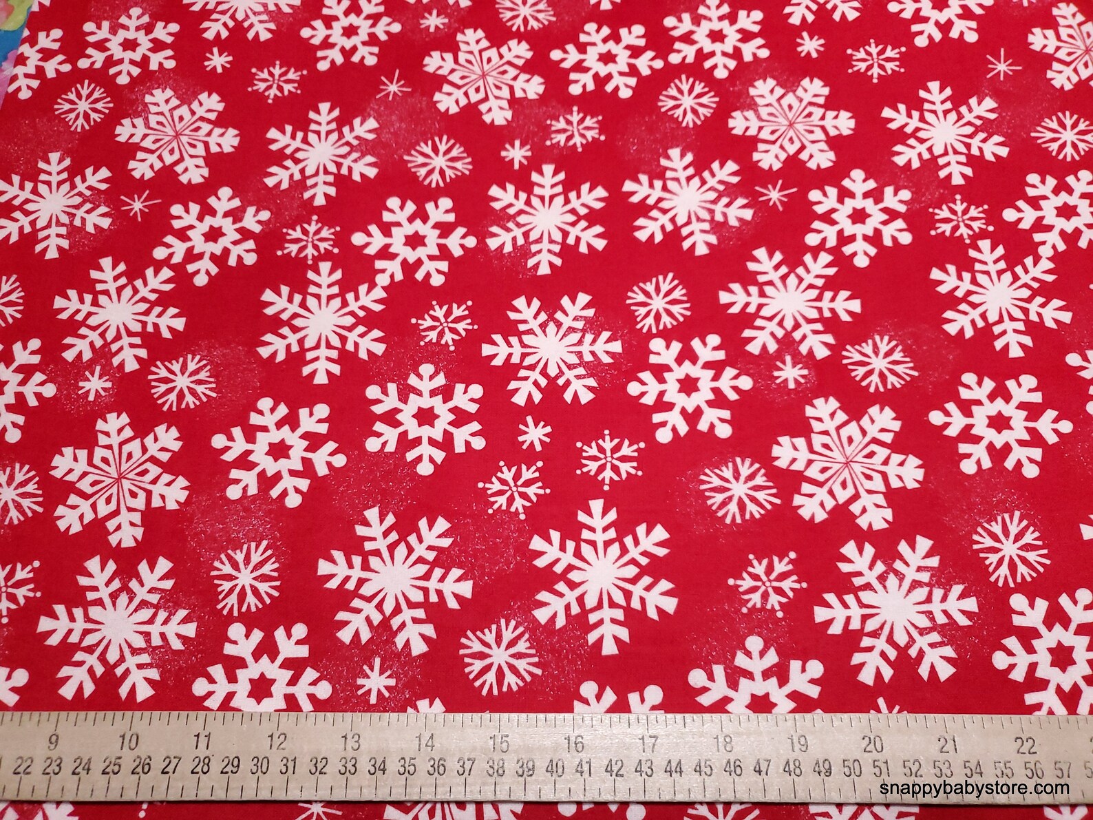 Christmas Flannel Fabric Snowflakes on Red by the Yard - Etsy