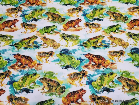 Flannel Fabric Watercolor Frogs by the Yard 100% Cotton - Etsy