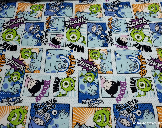 Character Flannel Fabric - Monsters Inc Mike Sulley Boo - by the Yard ...