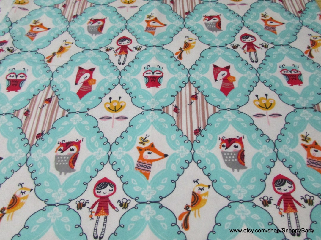 Flannel Fabric - Folk Frames - by the Yard - 100% Cotton Flannel - Etsy