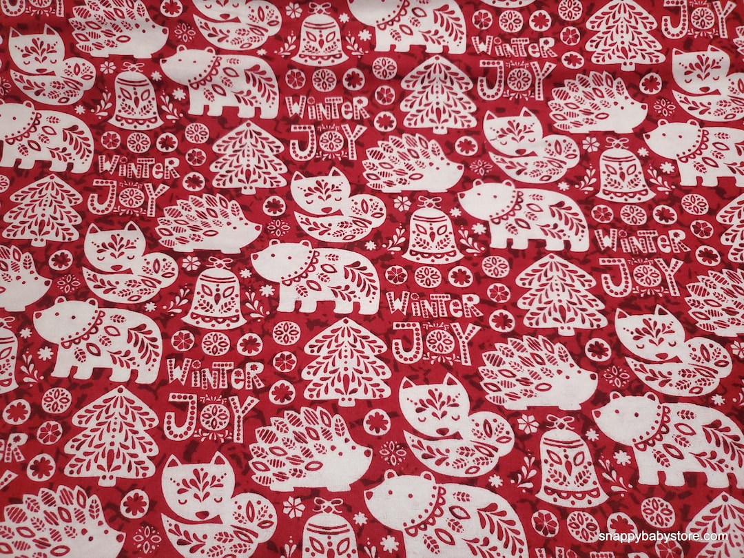 Christmas Flannel Fabric - Winter Joy - by the Yard - 100% Cotton ...