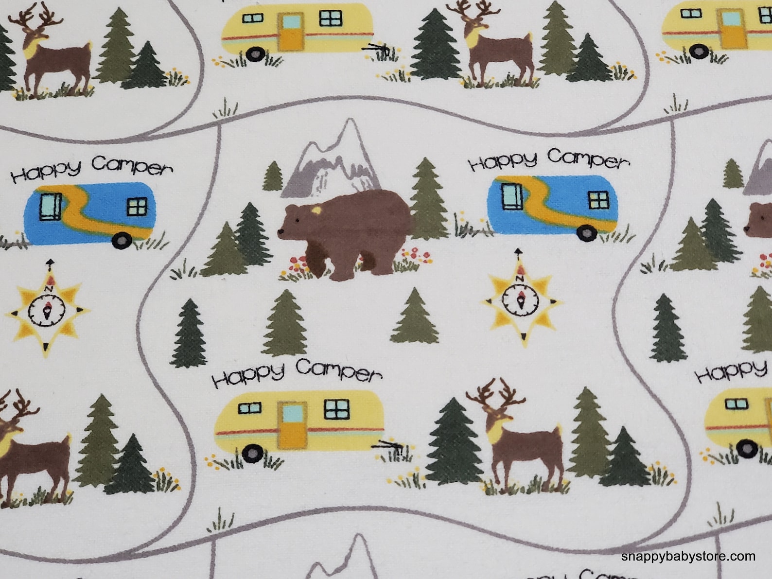 Flannel Fabric - Camping Words Wilderness - by the Yard - 100% Cotton ...
