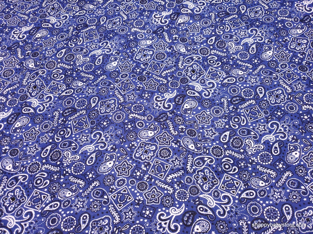 Flannel Fabric - Bandana Blue - by the Yard - 100% Cotton Flannel - Etsy